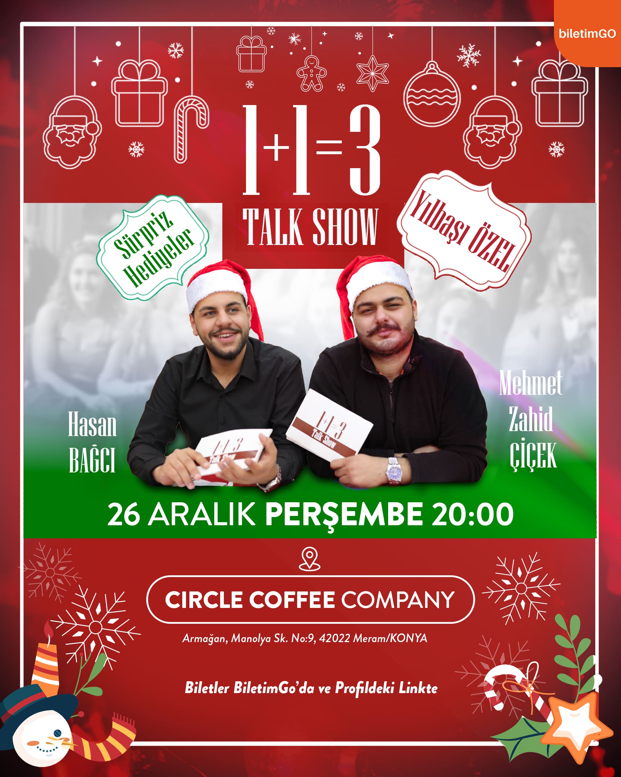 1+1=3 Talk Show - Yılbaşı Özel – Biletler ve Detaylar