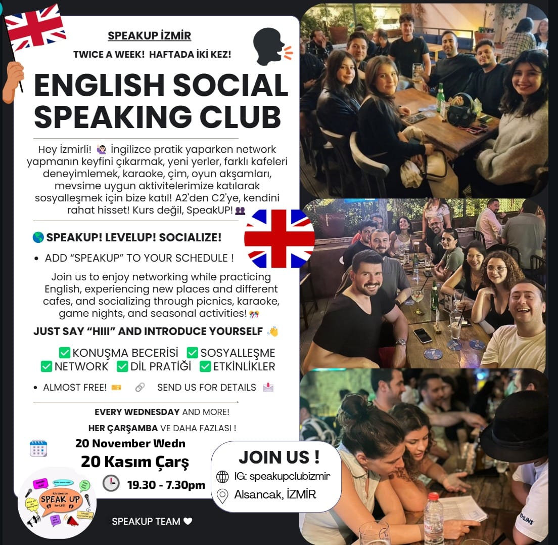 English Speaking Club Wednesday | SpeakUP – Biletler ve Detaylar