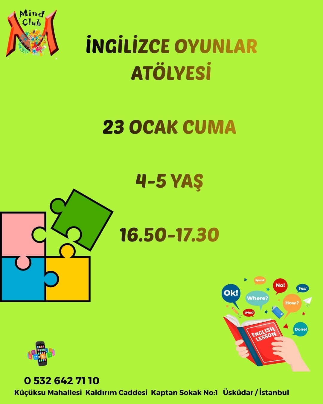İngilizce Oyunlar Atölyesi – Biletler ve Detaylar