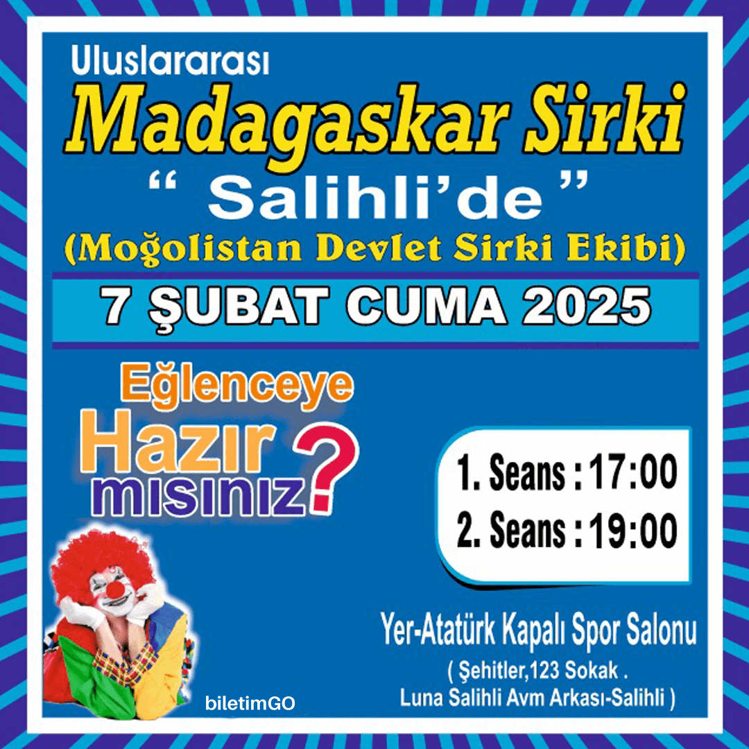 Madagaskar Sirki - Büyülü Dünya Turu - Salihli – Biletler ve Detaylar