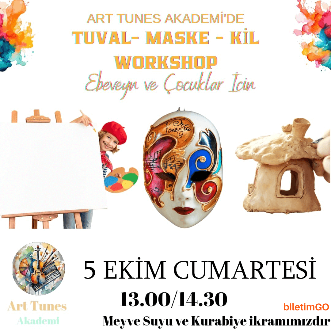 Meyve Suyu ve Kurabiye Eşliğinde Tuval Boyama-Maske Boyama-Kil ...